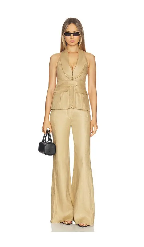 Alexis Micoli Halterneck Top With Front Flap Pockets