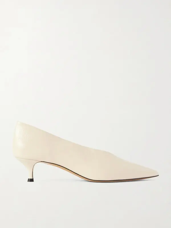 Le Monde Beryl Babouche Crinkled-leather Pumps