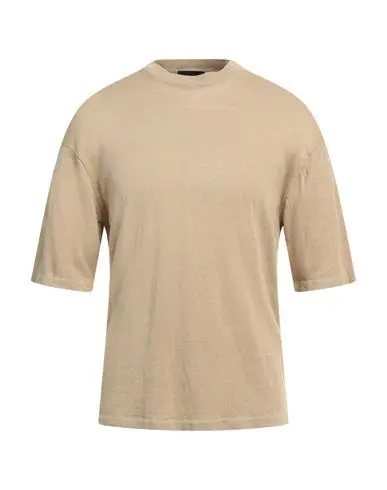 ROBERTO COLLINA Knitted Linen Crewneck Top - Beige