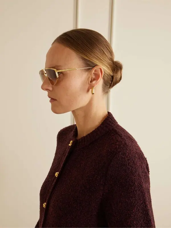 Bottega Veneta Ribbon Aviator-style Sunglasses - Gold