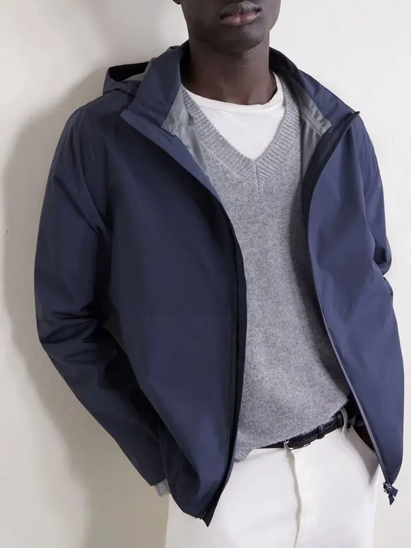 Herno Shell Hooded Jacket - Blue