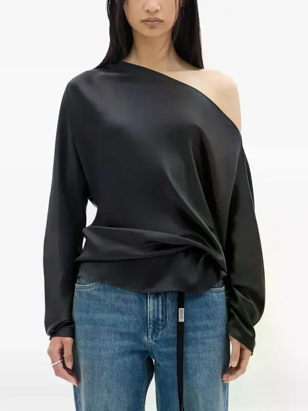 ANN DEMEULEMEESTER Roos One-shoulder Silk Blouse