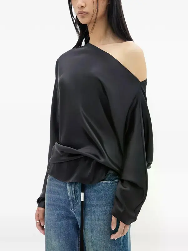 ANN DEMEULEMEESTER Roos One-shoulder Silk Blouse