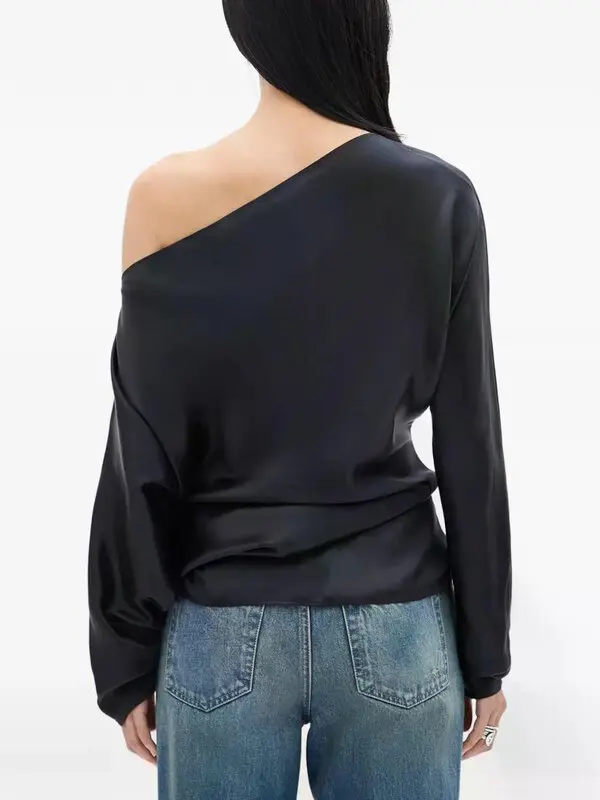 ANN DEMEULEMEESTER Roos One-shoulder Silk Blouse