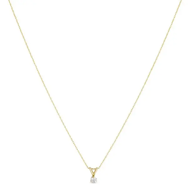 Benbridge Solitaire Round Diamond Pendant Necklace - H-j