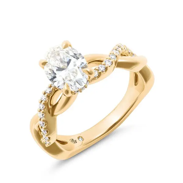 BELLA PONTE 18k Yellow Gold Oval Diamond Engagement Ring - Yg