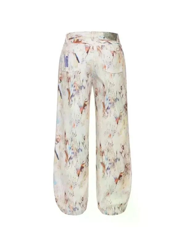 PURPLE BRAND Printed Wide Leg Jeans