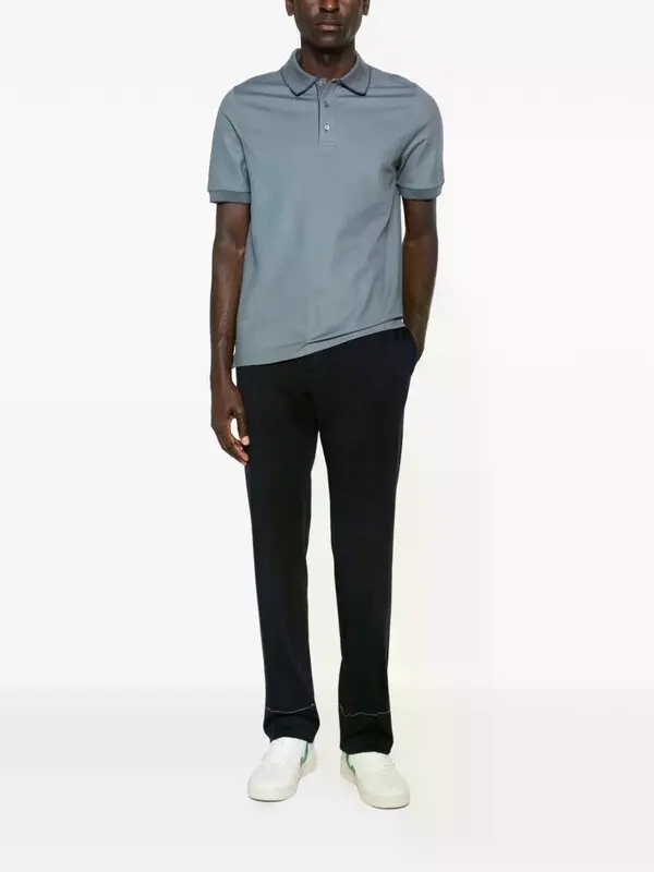 Canali Contrast-trim Polo Shirt