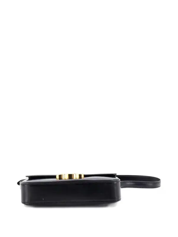 Celine Triomphe East-west Smooth Calfskin Shoulder Bag - Black