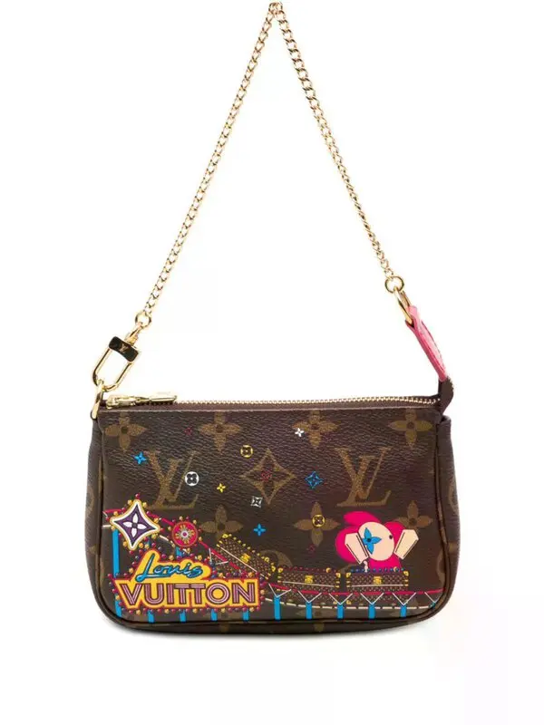 LOUIS VUITTON Monogram Vivienne Christmas Roller Coaster Mini Pochette Accessoires - Brown