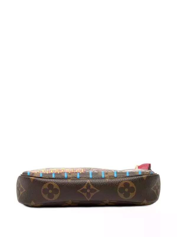 LOUIS VUITTON Monogram Vivienne Christmas Roller Coaster Mini Pochette Accessoires - Brown