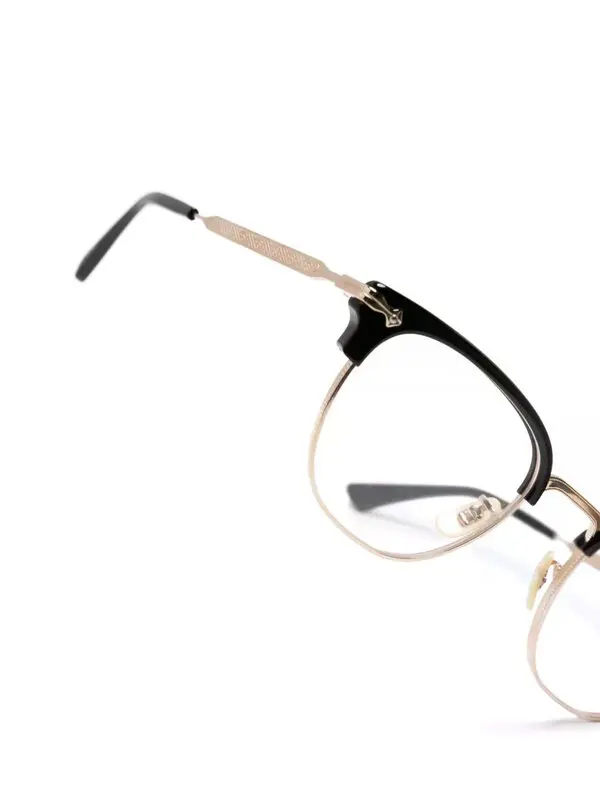 EYEVAN7285 Engraved-arms Half-rim Glasses