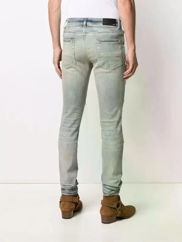Amiri Bandana-underlay Distressed Slim-fit Jeans
