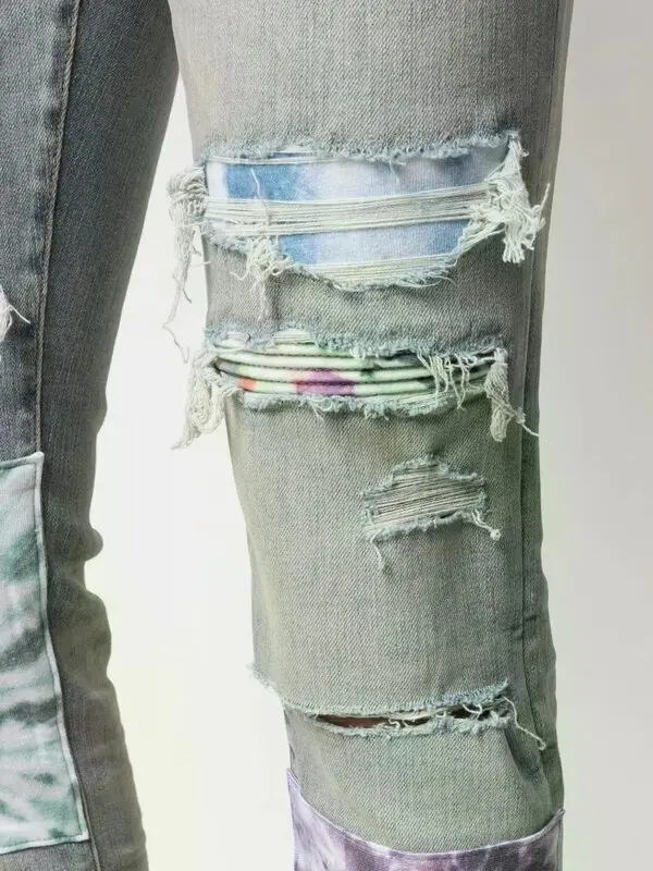 Amiri Bandana-underlay Distressed Slim-fit Jeans