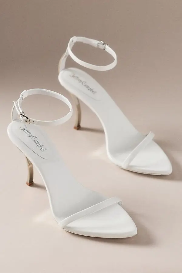 Jeffrey Campbell Obsession Heels - White Patent Silver