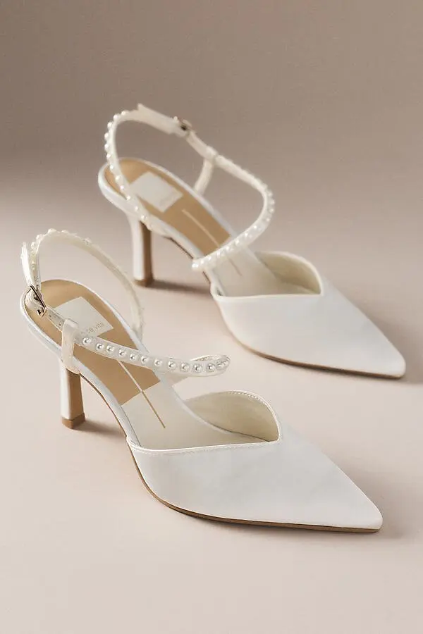 Dolce Vita Kamra Pearl-strap Heels - True White