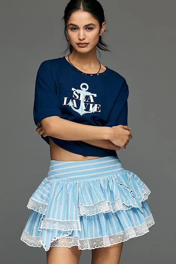 Maeve Love Note Ruffle Skort