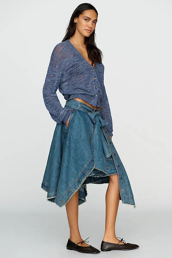 PILCRO Asymmetric Tie-waist Skirt
