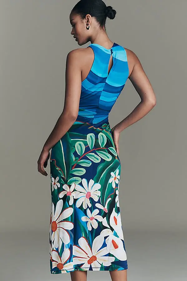 Farm Rio Printed Sleeveless Midi Dress