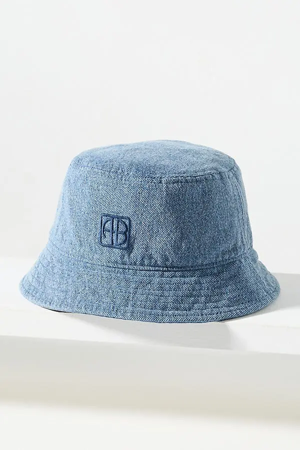 ANINE BING Cotton Bucket Hat - Shadow Blue