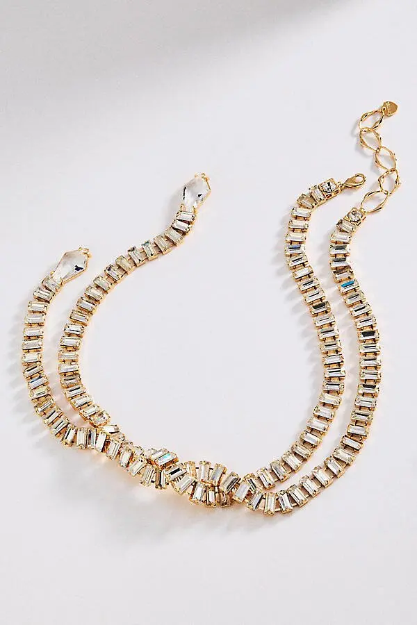 Anthropologie Glam Drippy Wrap Necklace - Clear