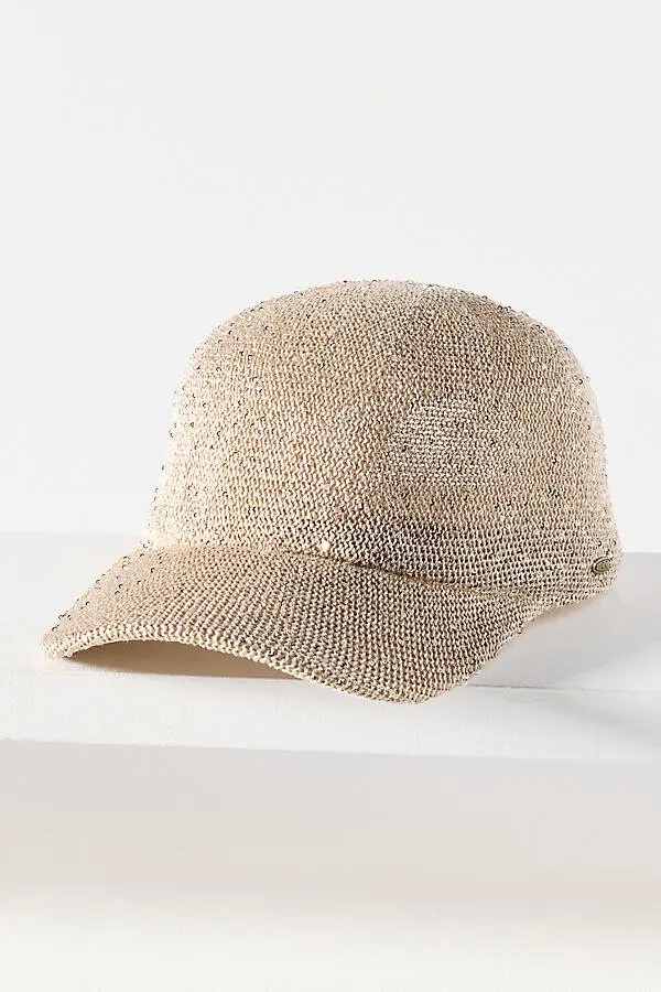 CHEVEUX CORP. Sparkle Knit Baseball Cap - Beige