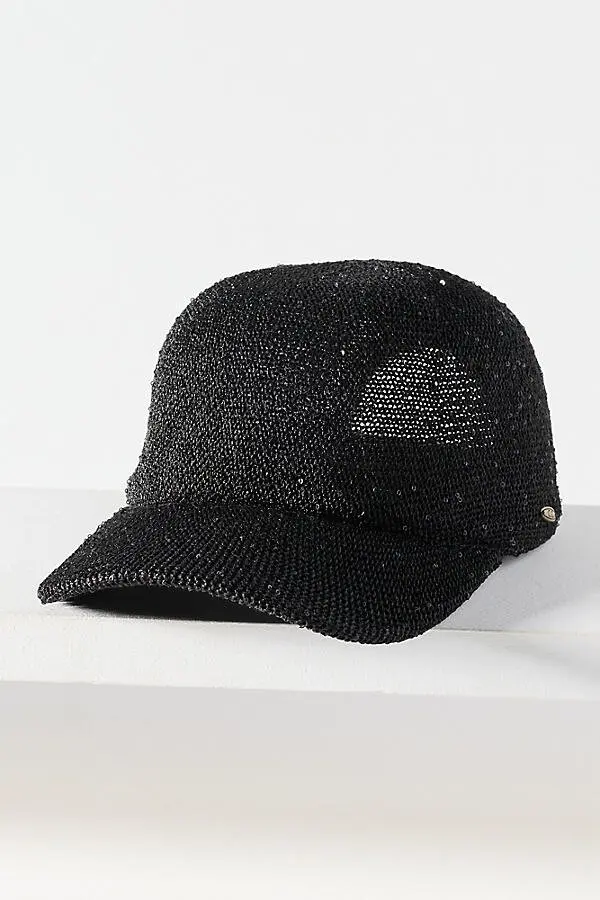 CHEVEUX CORP. Sparkle Knit Baseball Cap - Black
