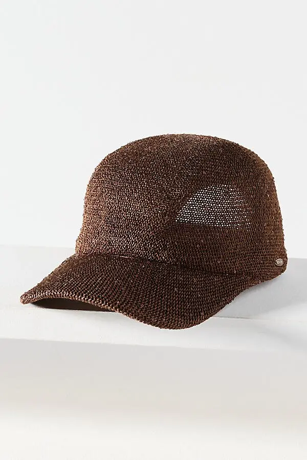 CHEVEUX CORP. Sparkle Knit Baseball Cap - Brown