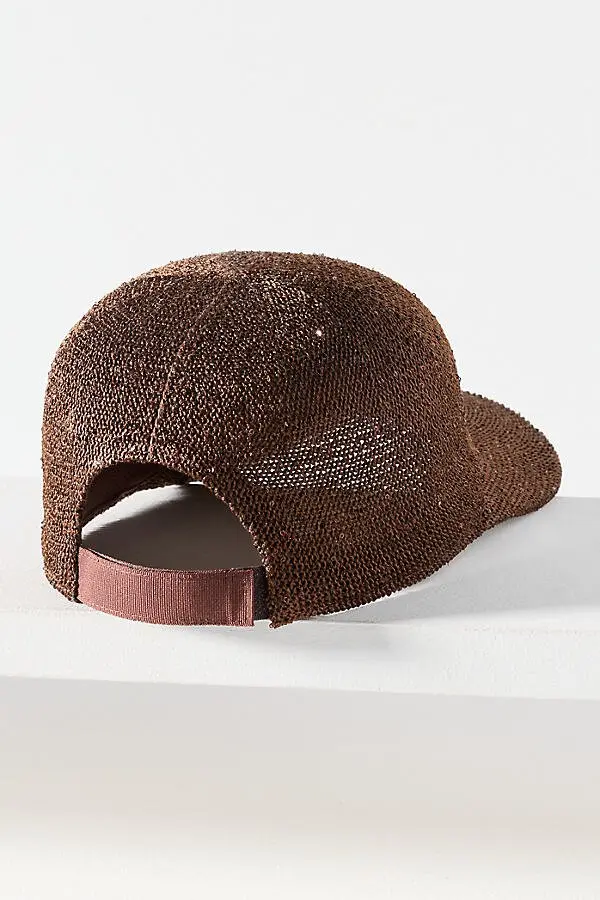 CHEVEUX CORP. Sparkle Knit Baseball Cap - Brown
