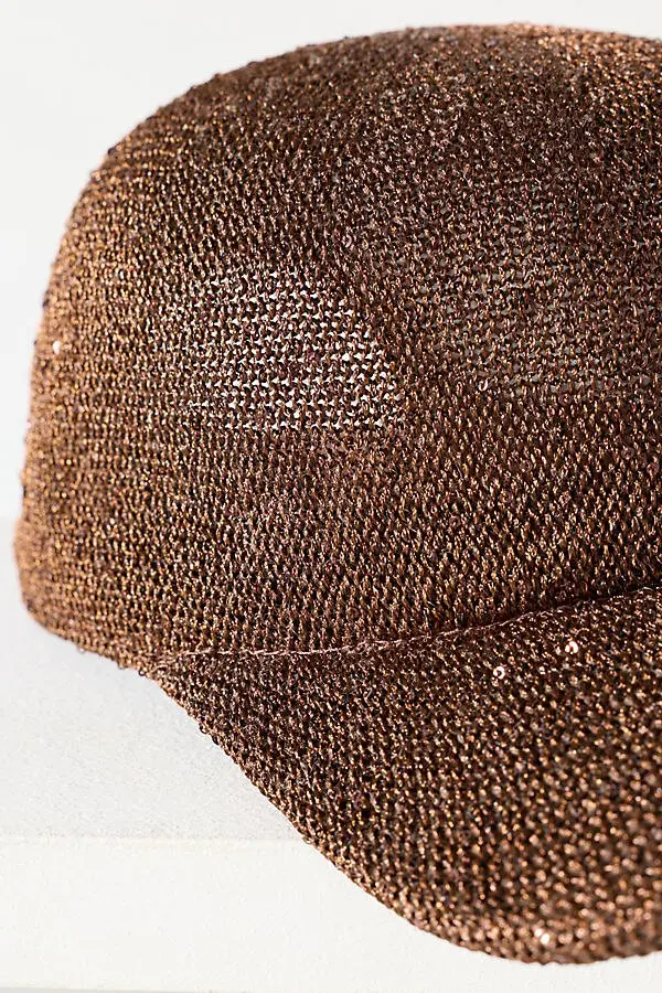 CHEVEUX CORP. Sparkle Knit Baseball Cap - Brown