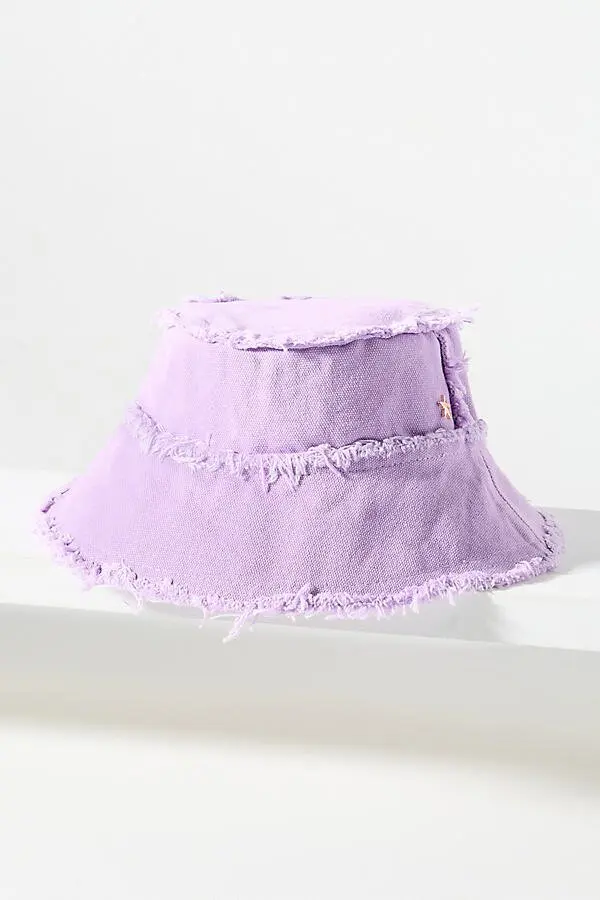 Jocelyn Cotton Frayed Bucket Hat - Orchid