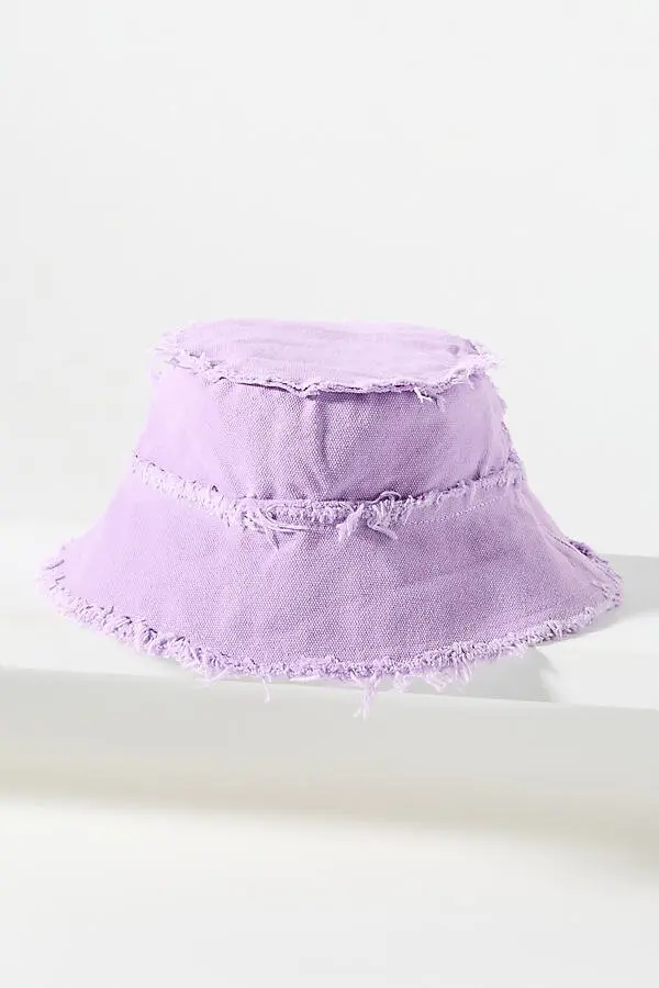 Jocelyn Cotton Frayed Bucket Hat - Orchid