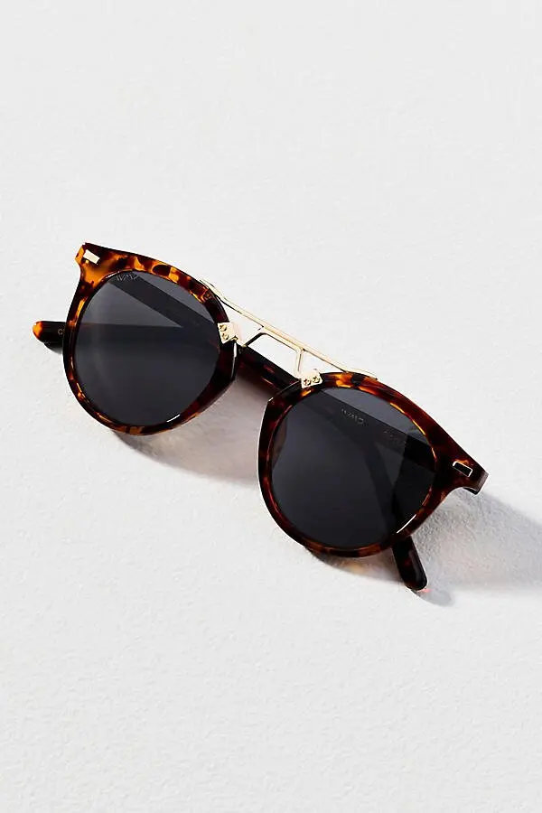 WMP EYEWEAR Skyler Circle Tortoiseshell Sunglasses - Black Pattern