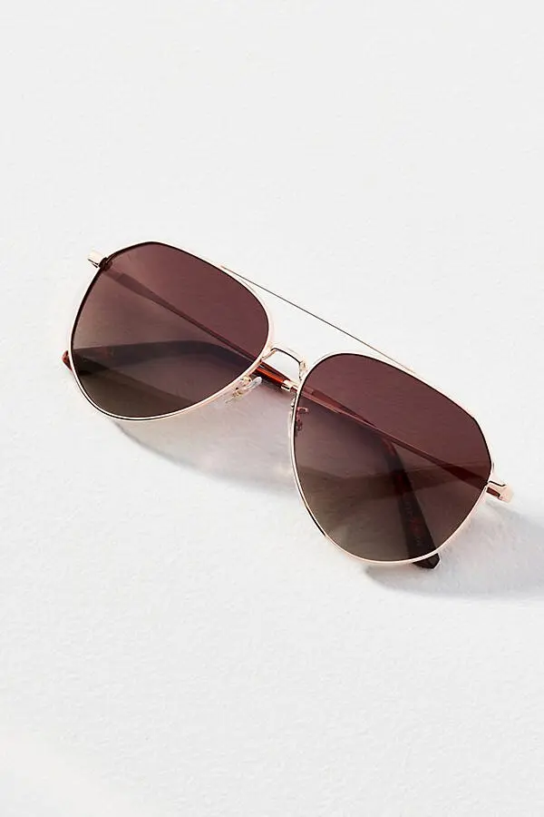WMP EYEWEAR Ramsey Metal Aviator Sunglasses - Brown