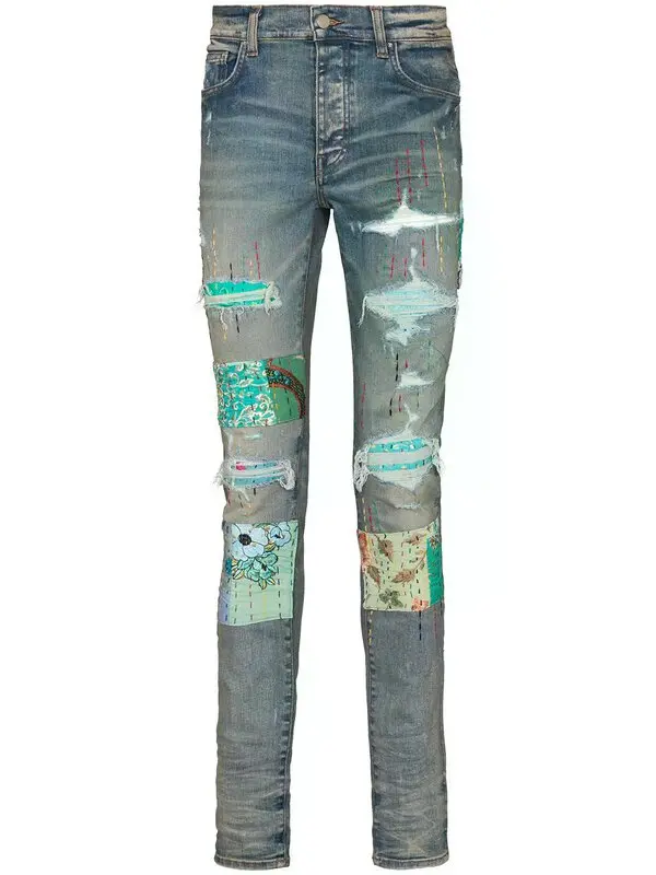 Amiri Quilted Patch-detail Slim-fit Jeans