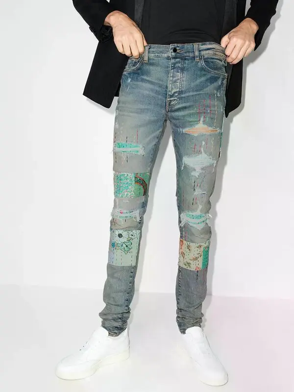 Amiri Quilted Patch-detail Slim-fit Jeans