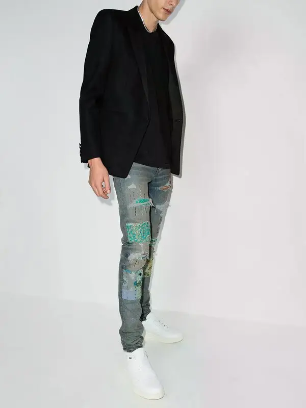 Amiri Quilted Patch-detail Slim-fit Jeans