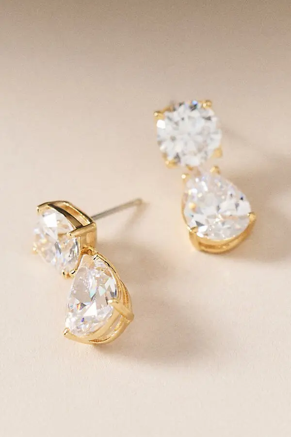 Nadri Maiden Crystal Drop Earrings - Gold
