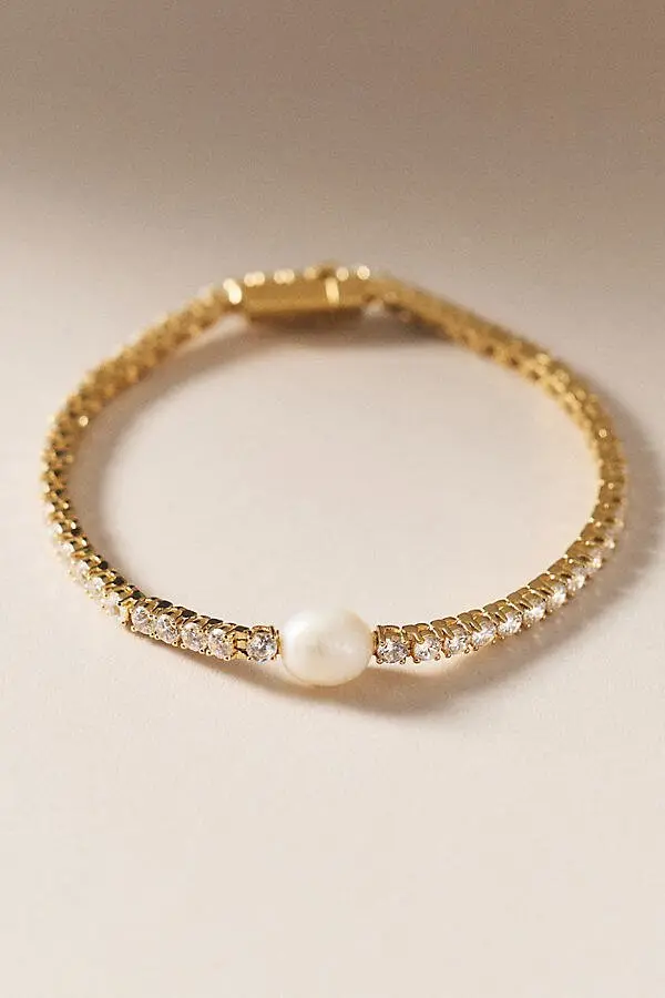 Nadri Blair Pearl Tennis Bracelet - Gold