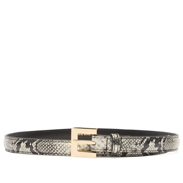 ANINE BING Nicola Leather Belt - White/black