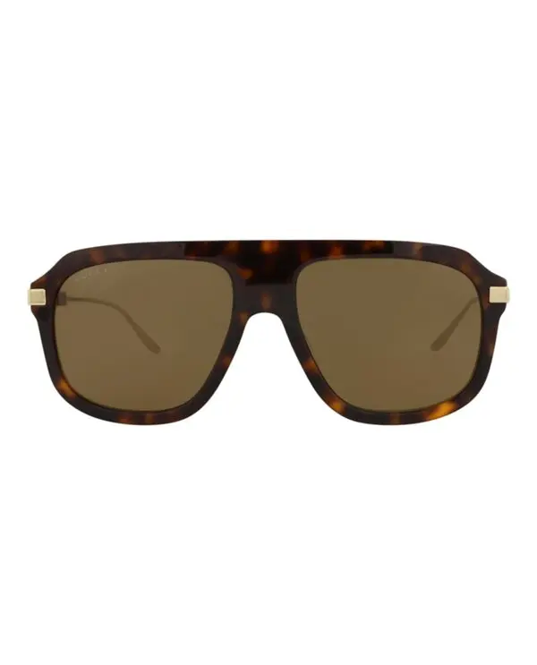 Gucci Acetate Aviator Frame Sunglasses - Havana Gold Brown (gg1309s/30013896/006)