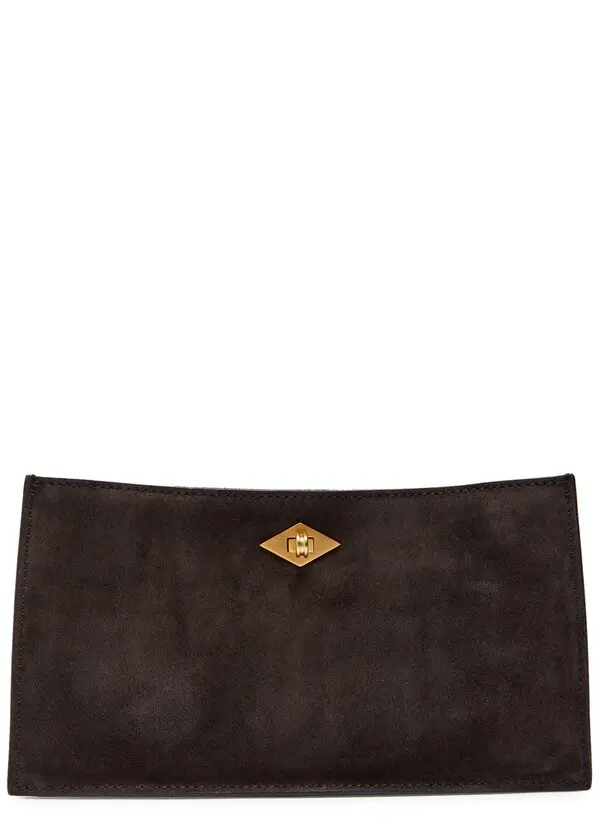 METIER Ease Suede Clutch - Chocolate