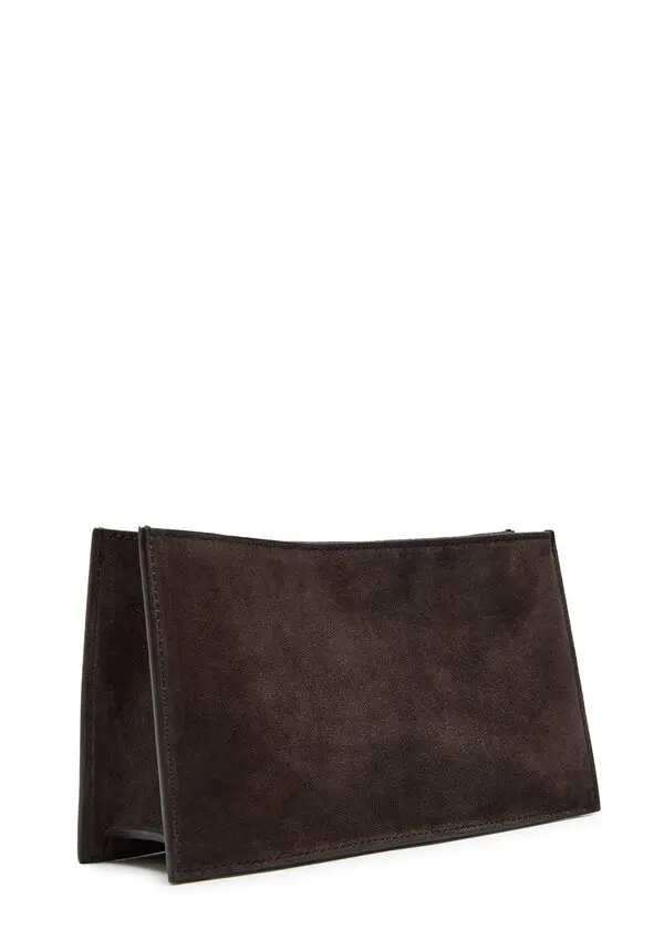 METIER Ease Suede Clutch - Chocolate