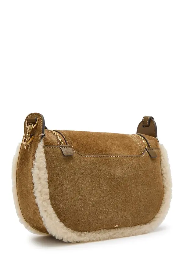 ANYA HINDMARCH Vere Small Shearling-trimmed Cross-body Bag
