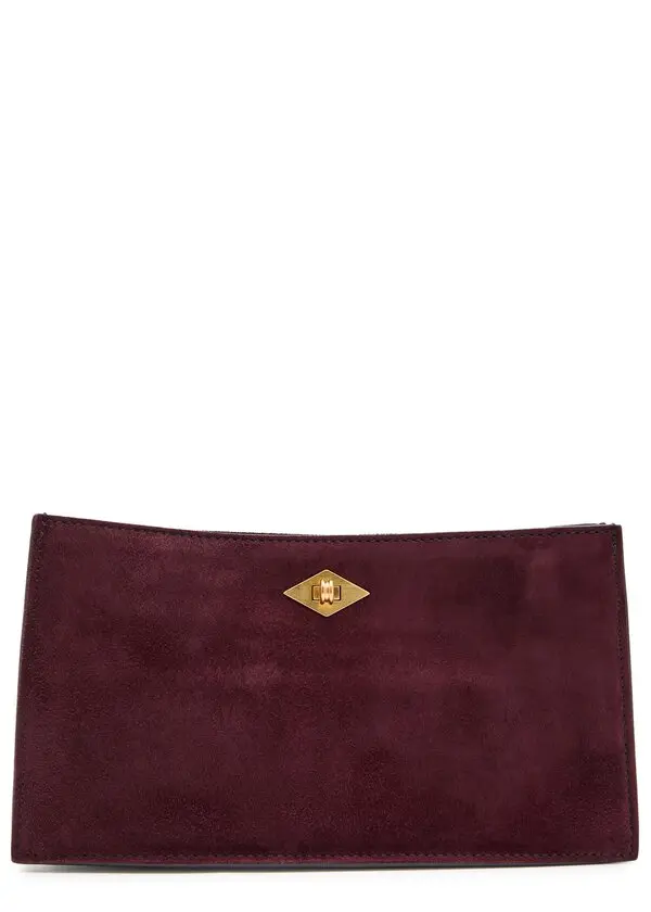 METIER Ease Suede Clutch - Burgundy