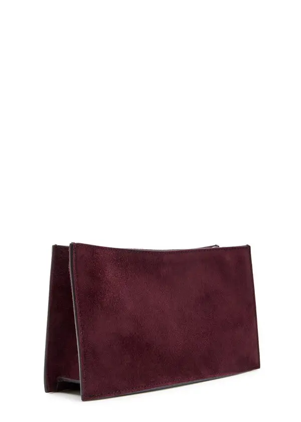 METIER Ease Suede Clutch - Burgundy