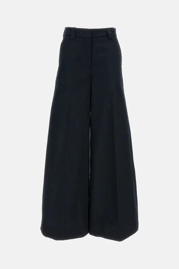 THELATEST Gabardine Palazzo Trousers - Black