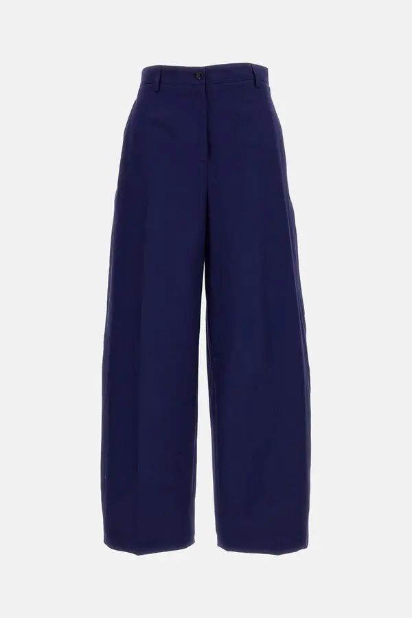 Alberto Biani Wide-leg Cotton Trousers