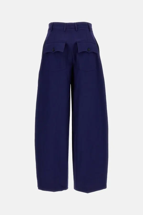 Alberto Biani Wide-leg Cotton Trousers