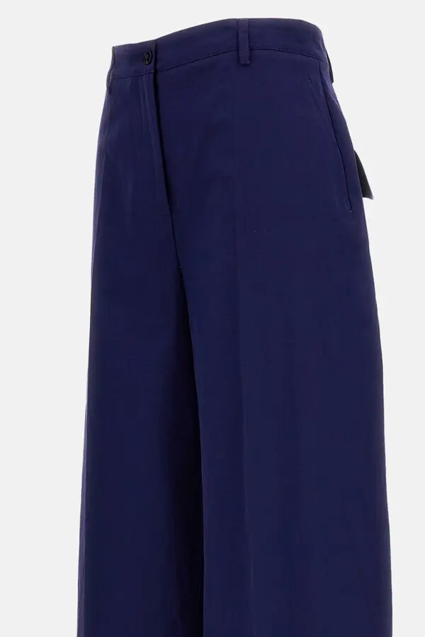 Alberto Biani Wide-leg Cotton Trousers